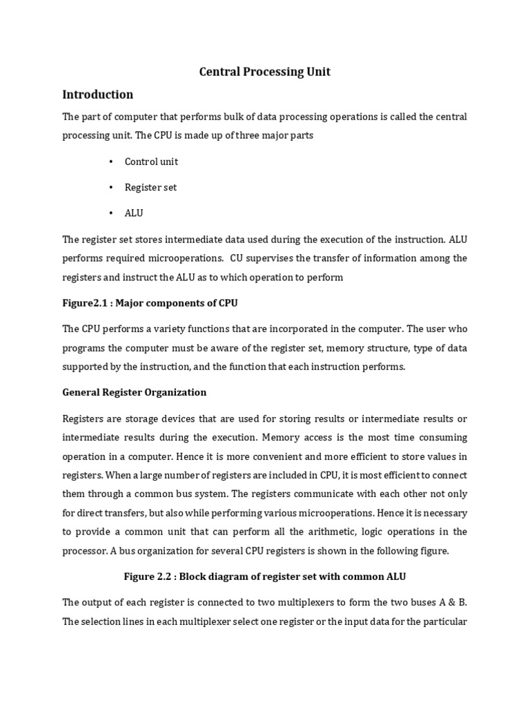Central Processing Unit | PDF | Central Processing Unit | Input/Output Central Processing Unit | PDF | Central Processing Unit | Input/Output