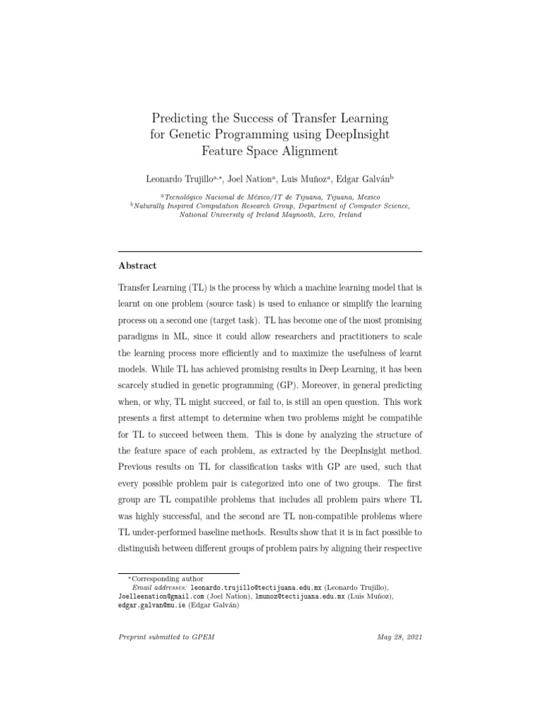 Articulo AN LISIS DE APRENDIZAJE TRANSFERIDO EN UN SISTEMA DE PROGRAMACI N GEN TICA | PDF ...