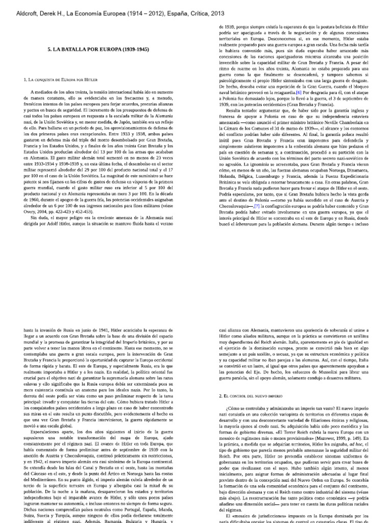 Aldcroft Derek H. La Economia Europea-Cap-5 | PDF | Finanzas y dinero ...