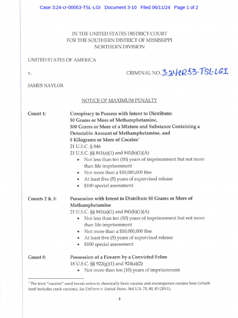 James Naylor Notice of Maximum Penalty | PDF | Law | Social Science