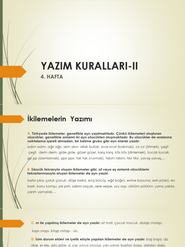 4.hafta Yazim Kurallari-Ii | PDF