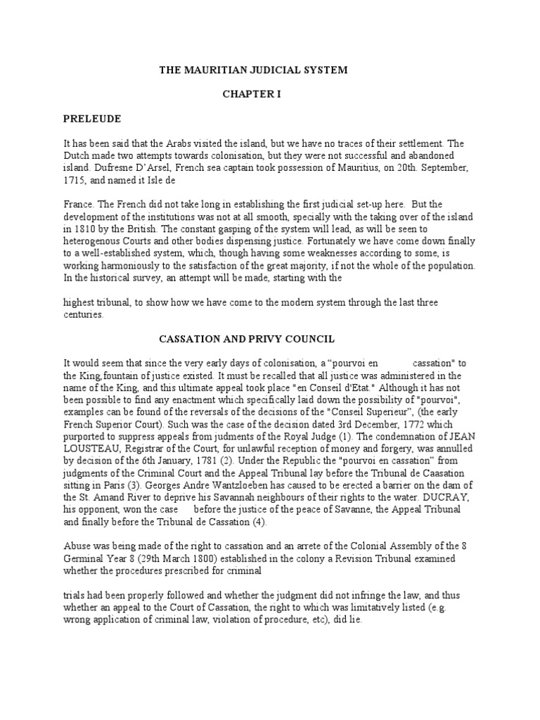 Mauritius Legal System | PDF | Justice Of The Peace | Supreme Courts