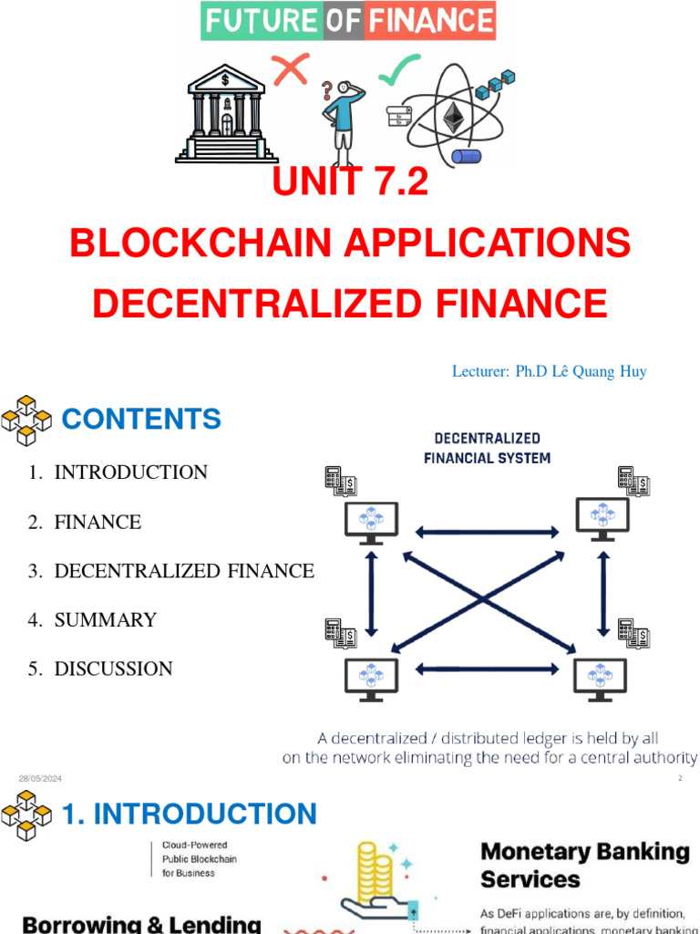 7.2. Blockchain - Applications - Decentralized Finance | PDF ...