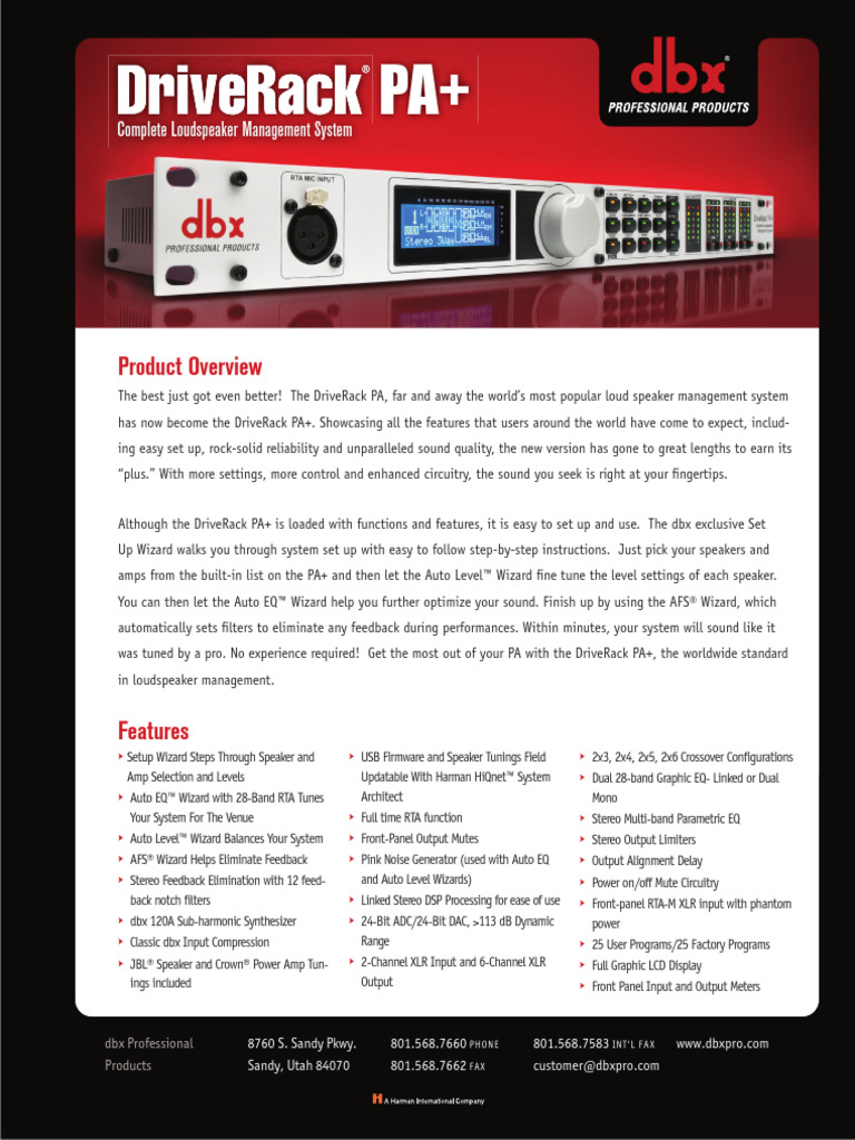 Dr Pa Plus Cut Sheet | PDF | Loudspeaker | Microphone