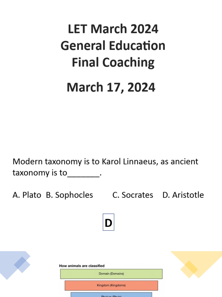 March 2024 Gen Ed Final Coaching | PDF | Dominance (Genetics) | Philippines