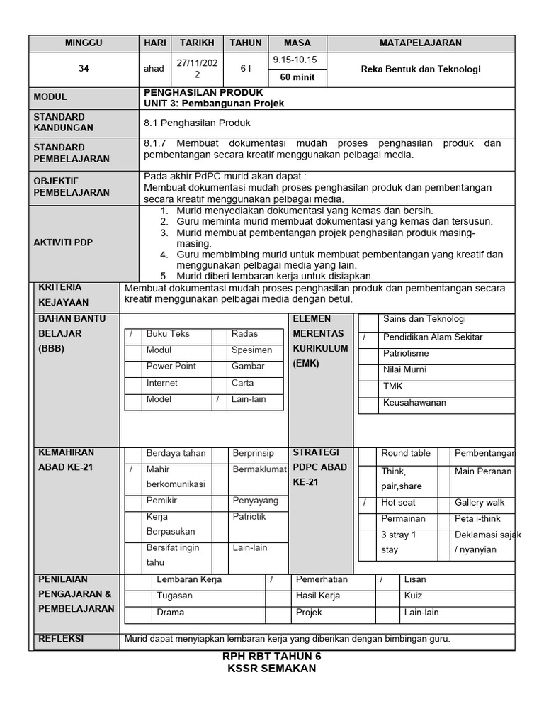 RBT Tahun 6 2022 m35 | PDF