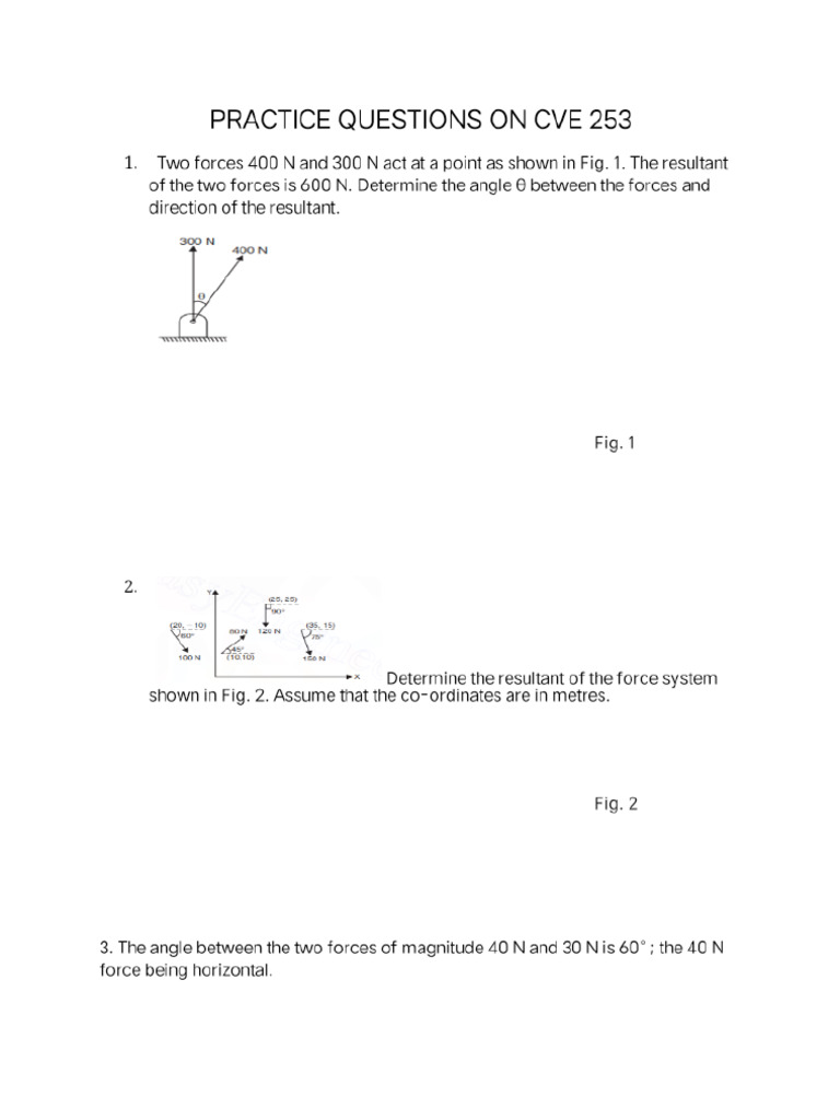 Practice Questions On Cve 253 | PDF