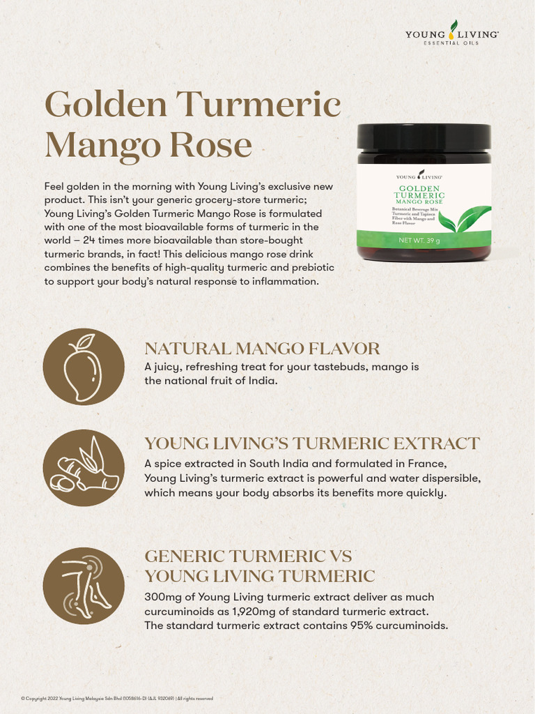 Golden Turmeric Mango Rose Infographic | PDF