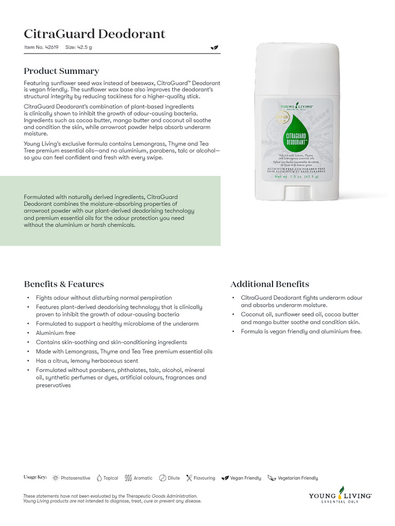 CitraGuard Deodorant PIP | PDF | Essential Oil | Perfume