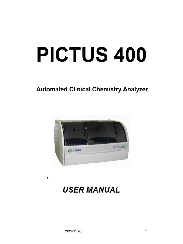 PICTUS 400 User Manual Overview | PDF | Calibration | Washing Machine
