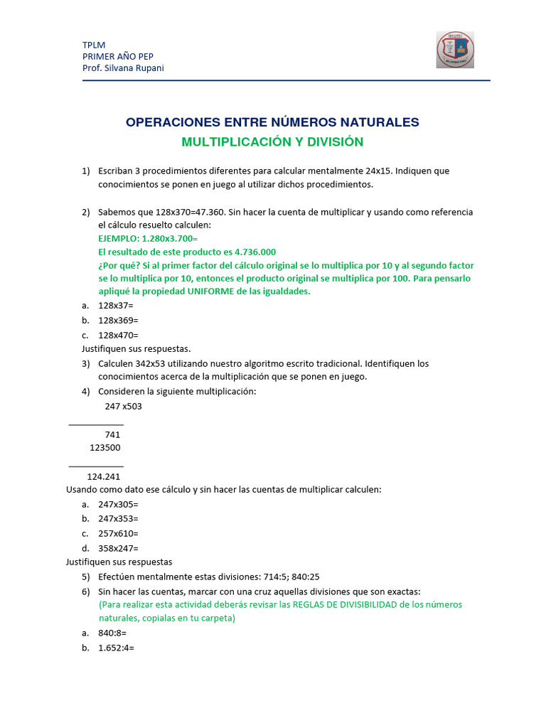 Estrategias de Multiplicación y División | PDF | Multiplicación ...