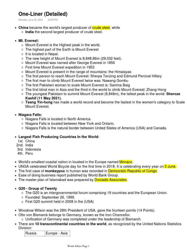 General Knowledge | PDF | Mount Everest | Persian Gulf
