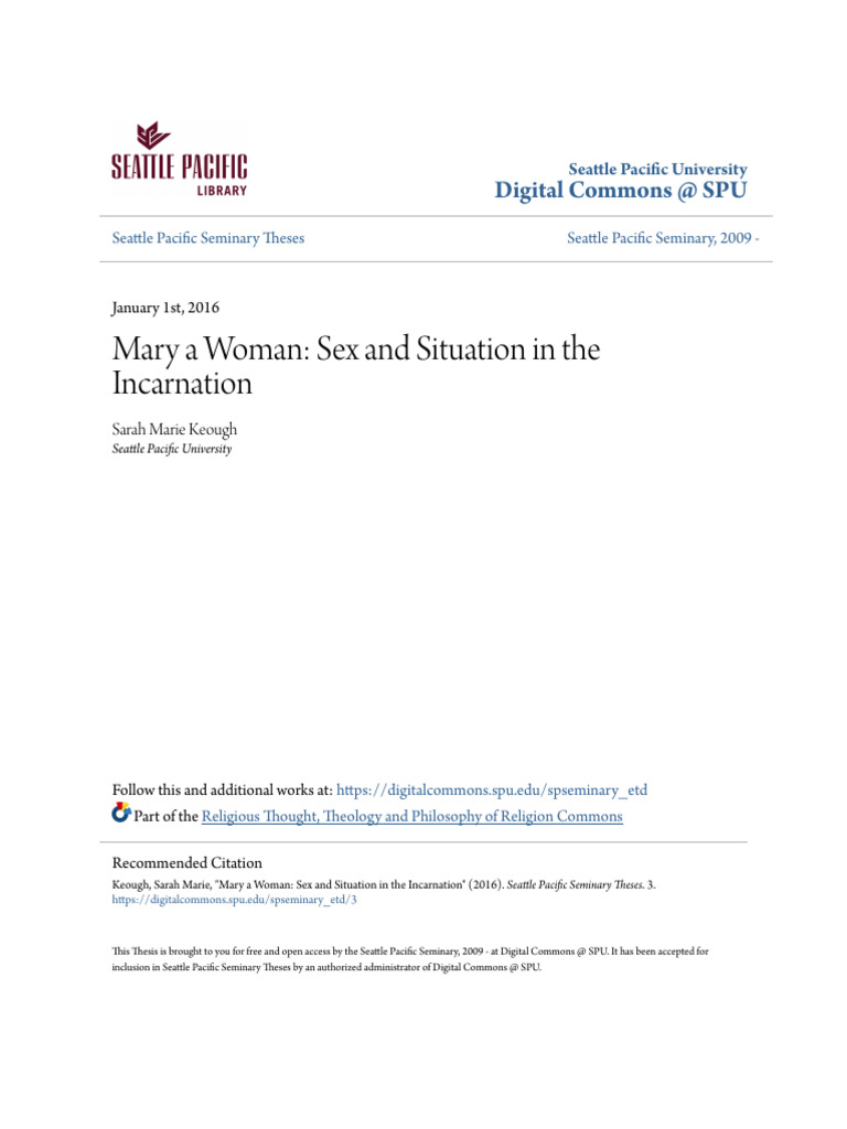 Mary A Woman - Sex and Situation in The Incarnation | PDF | Mary ...