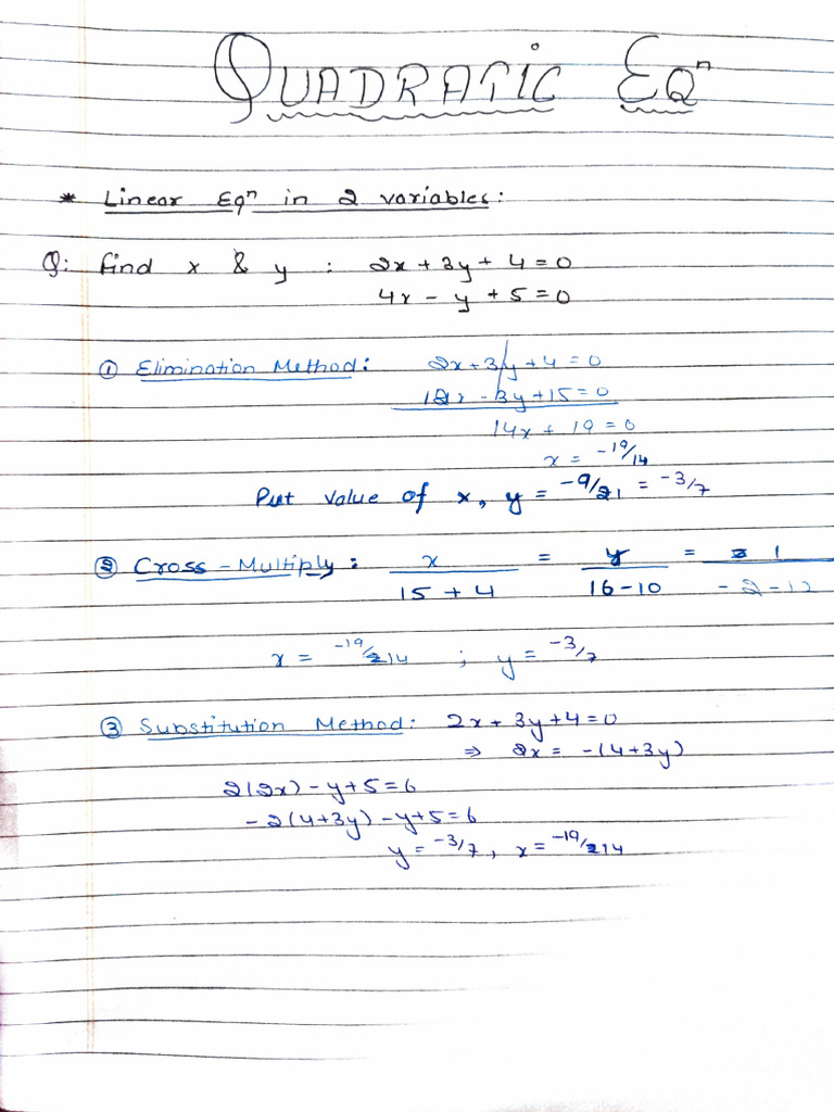 Quadratic Equations | PDF | Equations | Algebra