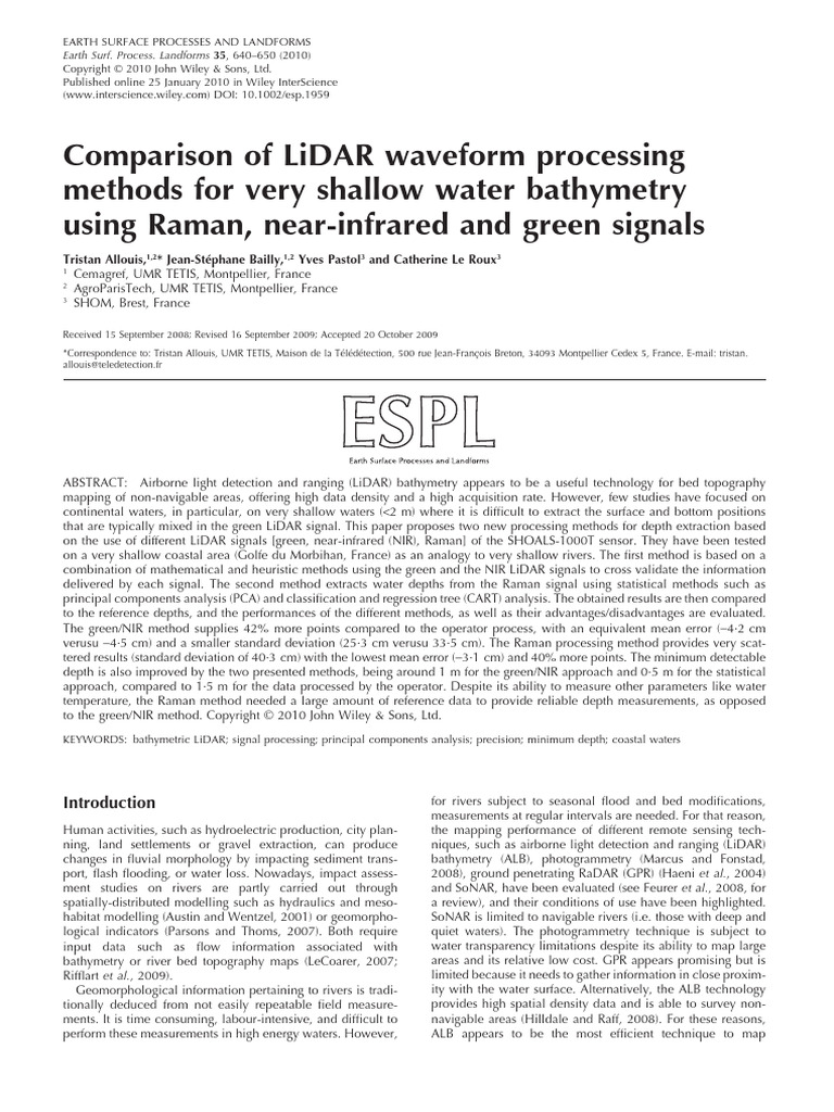 LiDAR - Processing - Methods - For - Very - Shallow - Water - Bathymetry - Using - Raman - Near ...