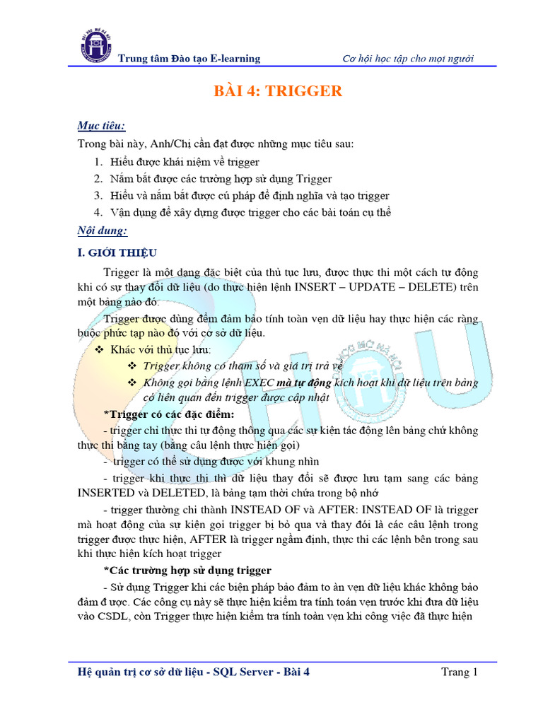 Bai4 Trigger HDH | PDF