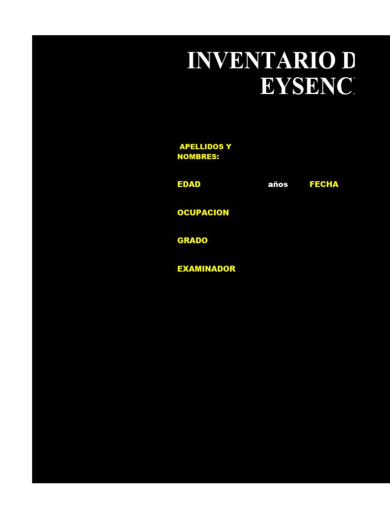 Eysenck Adultos | PDF | Extraversión e introversión