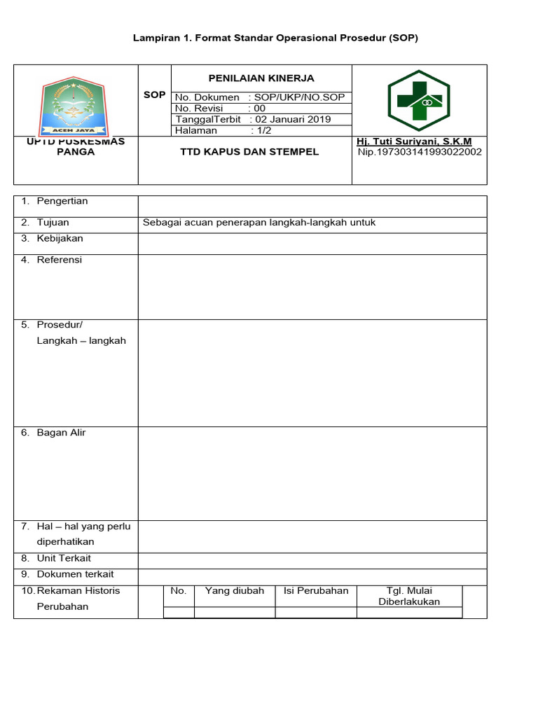 Contoh Format Sop | PDF | Pengelolaan Keuangan & Uang | Teknologi ...