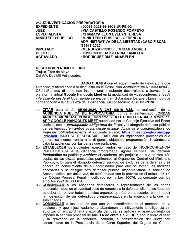 Exp. 00066-2023-66-1601-JR-PE-02 - Consolidado - 128442-2024 - Removed | PDF | Fiscal | Ley procesal