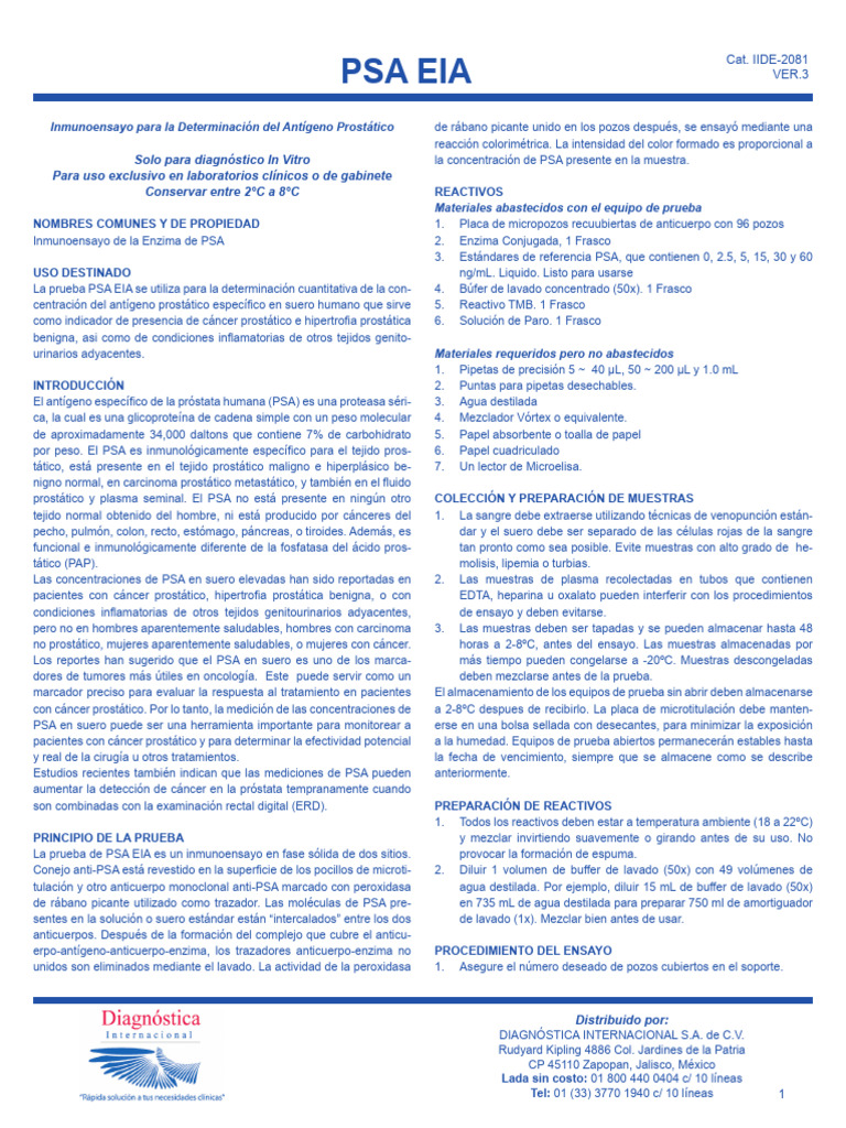 Inserto Psa Stat Fax | PDF | Antígeno específico de la próstata ...