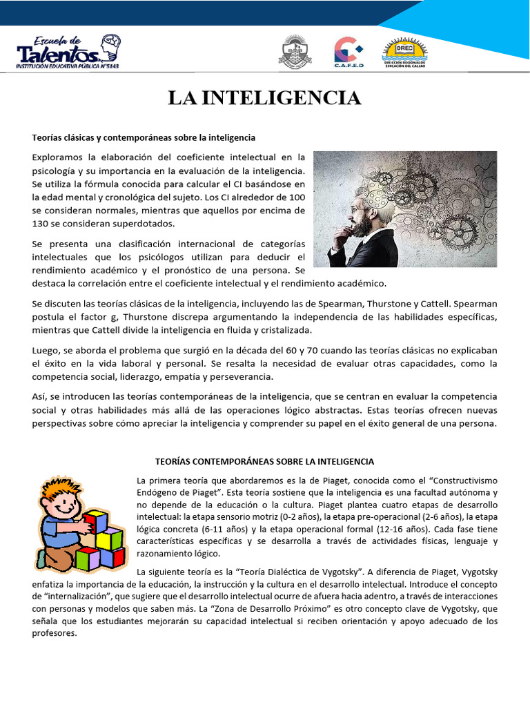 La Inteligencia | PDF | Inteligencia | Cociente de inteligencia
