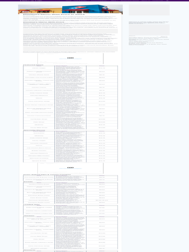Domino S Menu With Price In 2024 Pdf Pizza Pasta