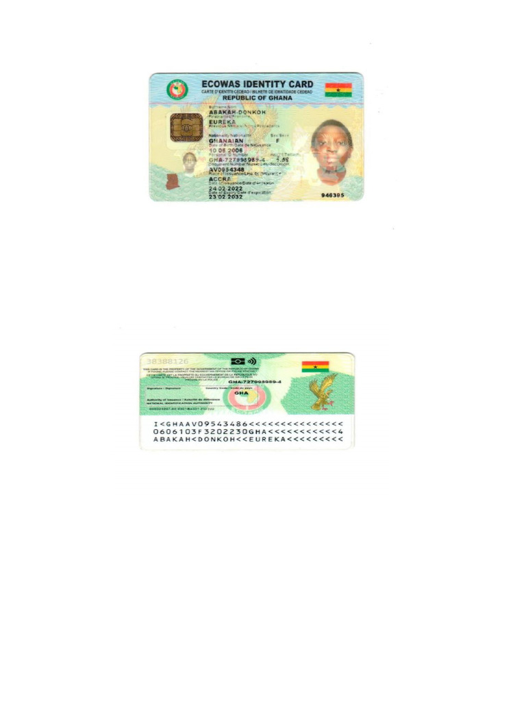 Abakah Donkoh GH Card Front and Back | PDF