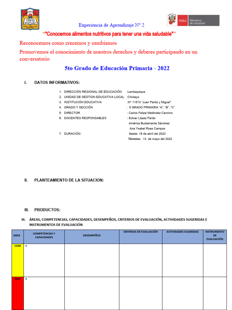 Exp de Aprendizaje | PDF | Evaluación | Ciencia cognitiva