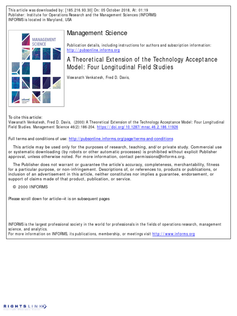A Theoretical Extension Of The Technology Pdf Cognitive Science Social Psychology