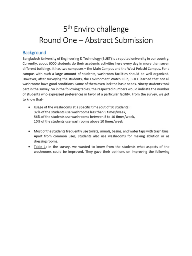 1st Round - 5th Enviro Challenge | PDF | Toilet | Bathroom