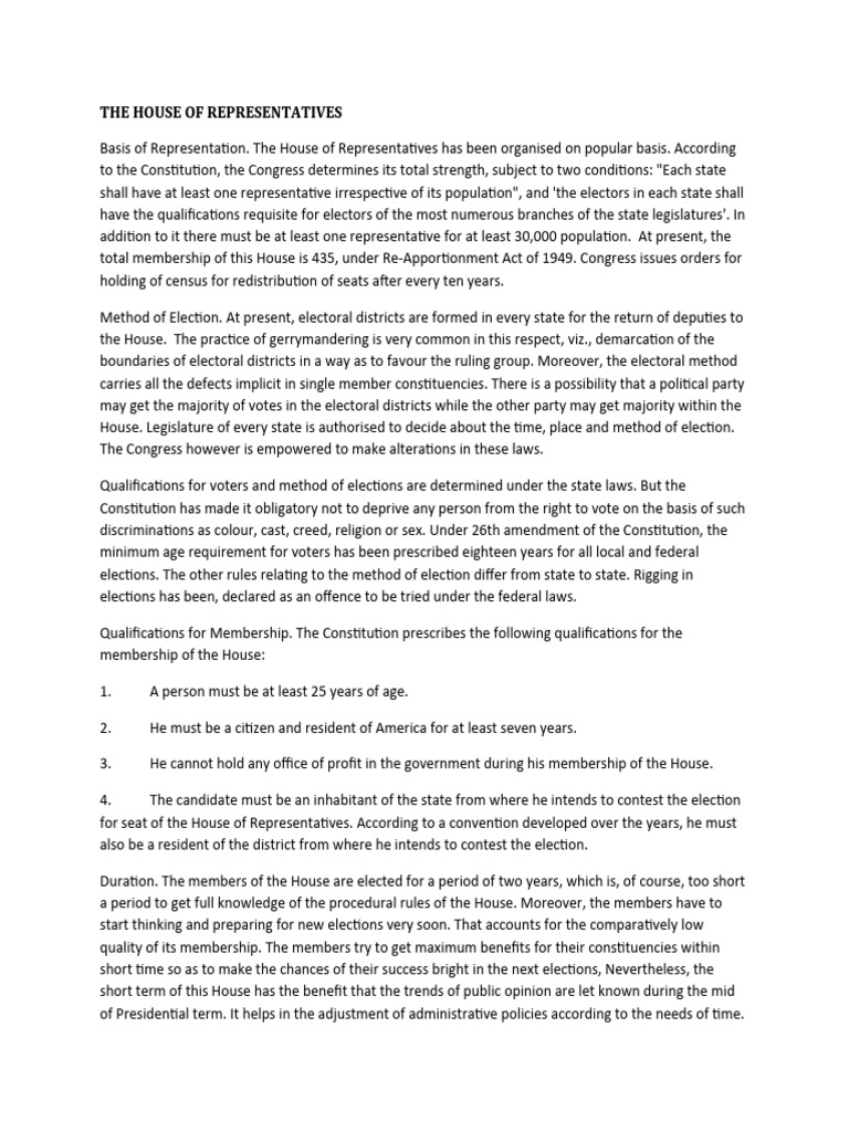 8. the House of Representatives and Its Power and Functions. | PDF ...