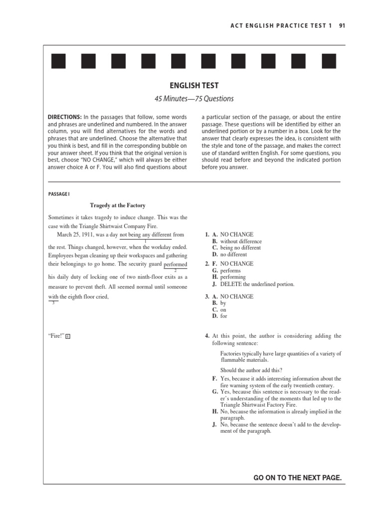 ACT English Practice Test 1 | PDF | Jackie Robinson | Eagle