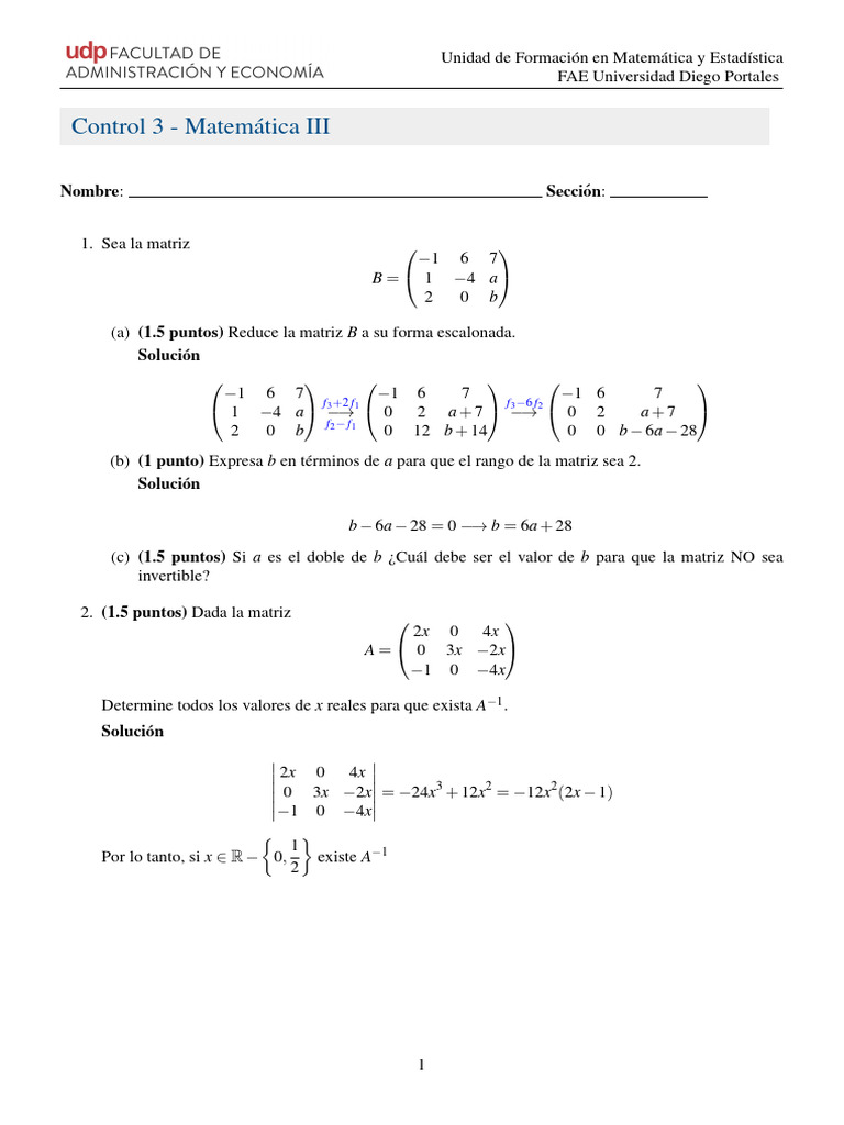 Control 3 Sección4 | PDF | Matemáticas | Álgebra