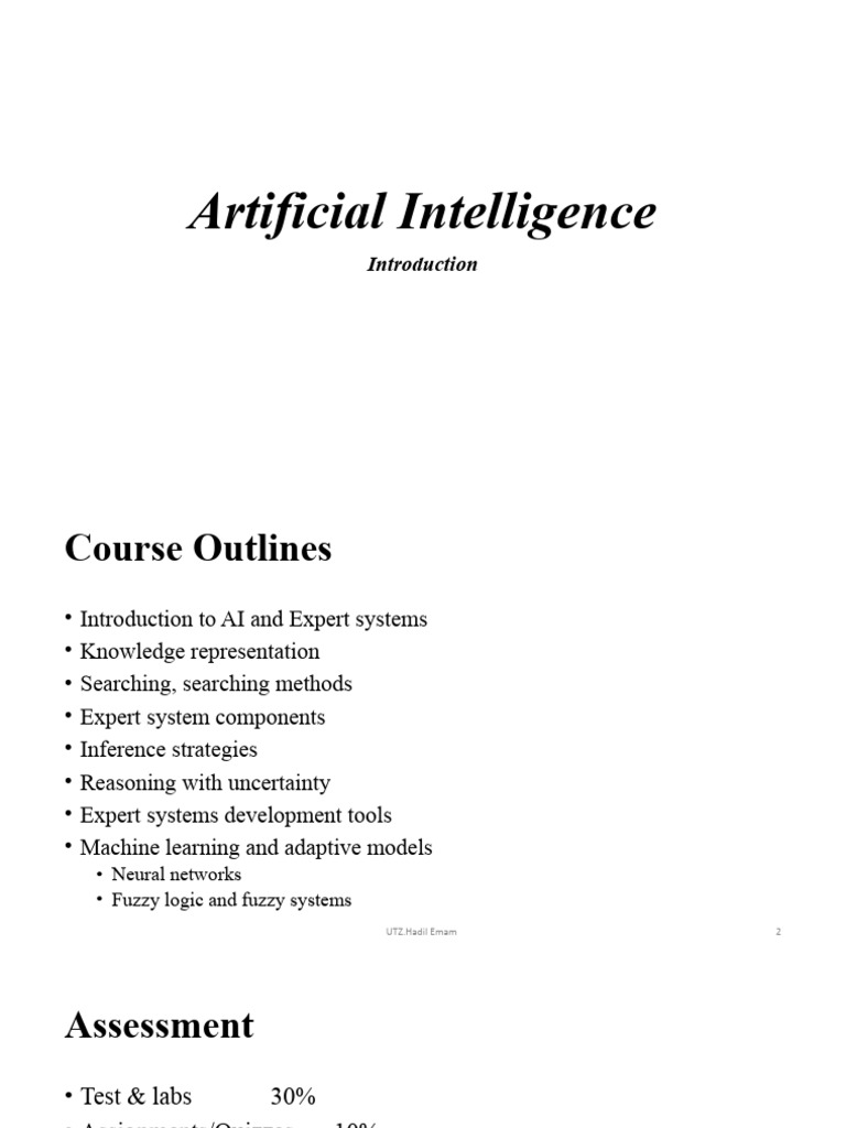 AI Lec1 | PDF | Artificial Intelligence | Intelligence (AI) & Semantics