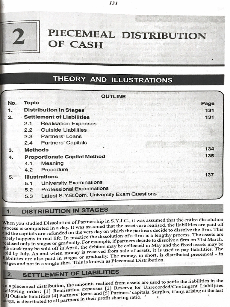 CHP 2 Piecemeal Distribution of Cash | PDF