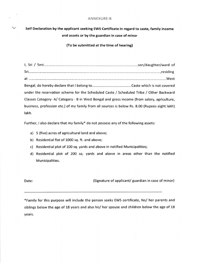 Annexure - B - EWS | PDF