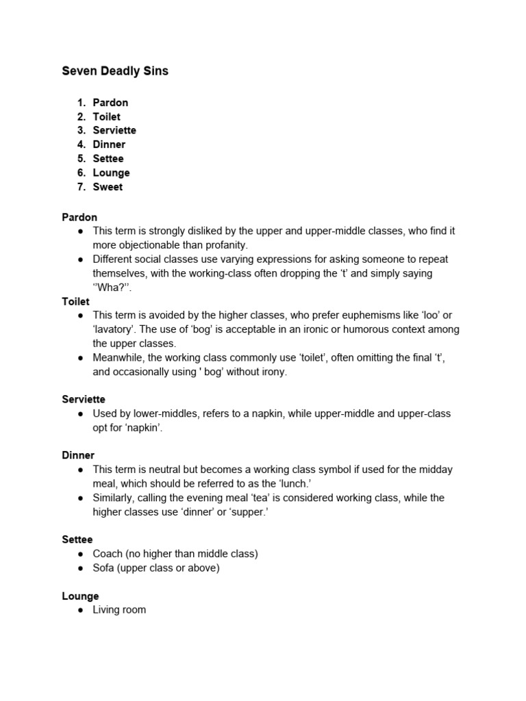 Class Distinctions in British Language | PDF | English Language