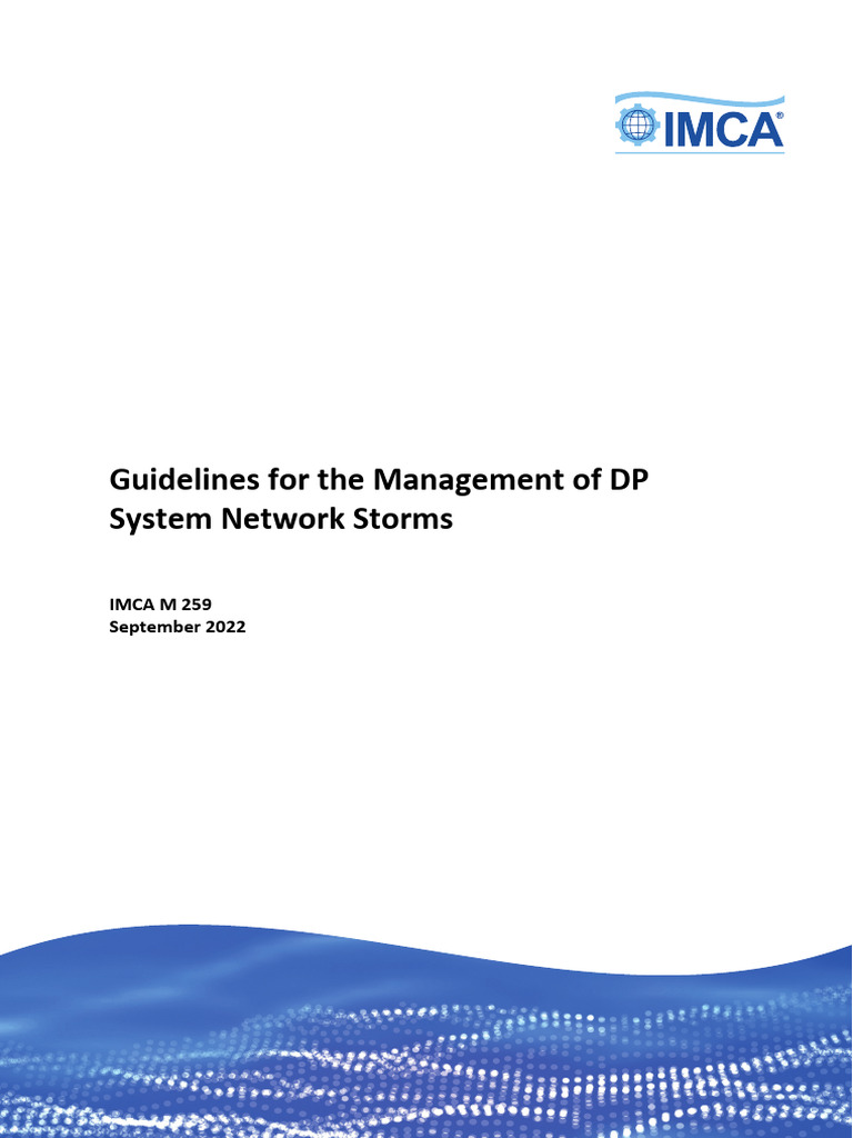 IMCA M 259 Guidelines For The Management of DP System Network Storms 2022 | PDF | Computer ...
