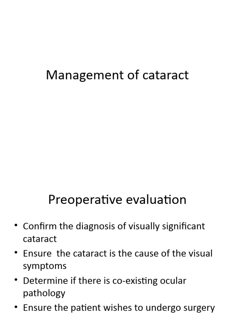 Management of Cataract | PDF | Cataract | Clinical Medicine