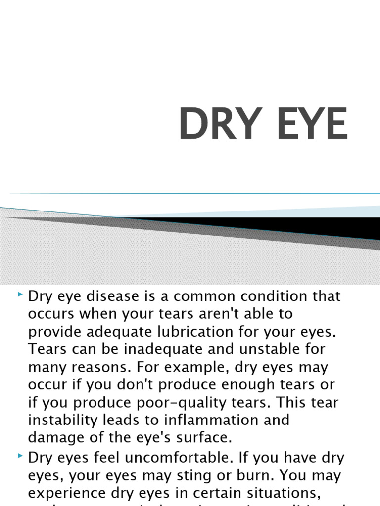 Dry Eye | PDF | Clinical Medicine | Medical Specialties
