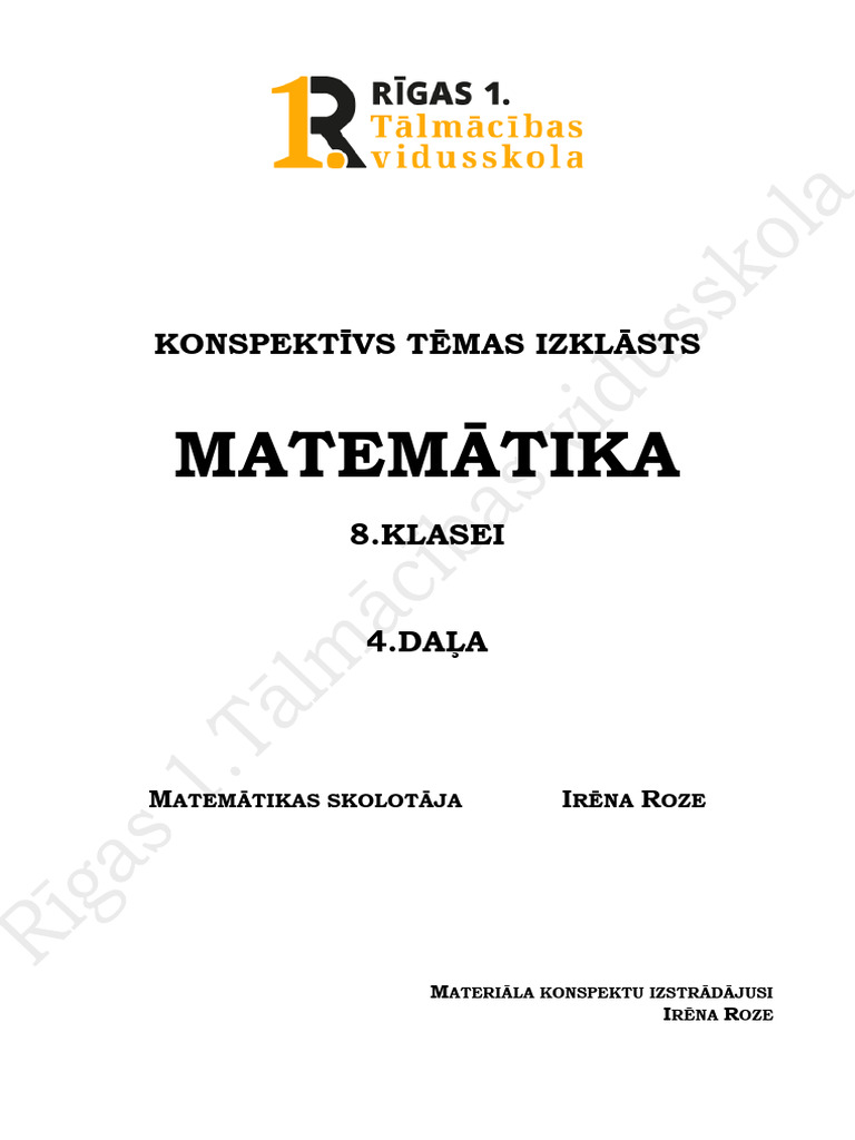 Matematika 8 Klase 4 Dala 2021 | PDF
