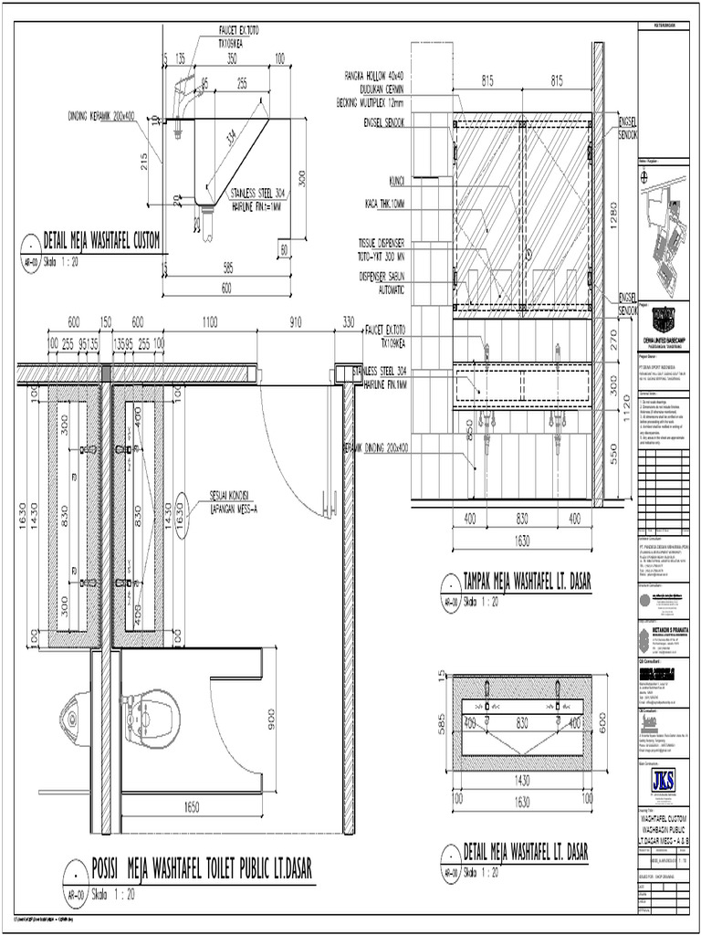 Posisi Meja Washtafel Toilet Public LT - Dasar | PDF | Jakarta
