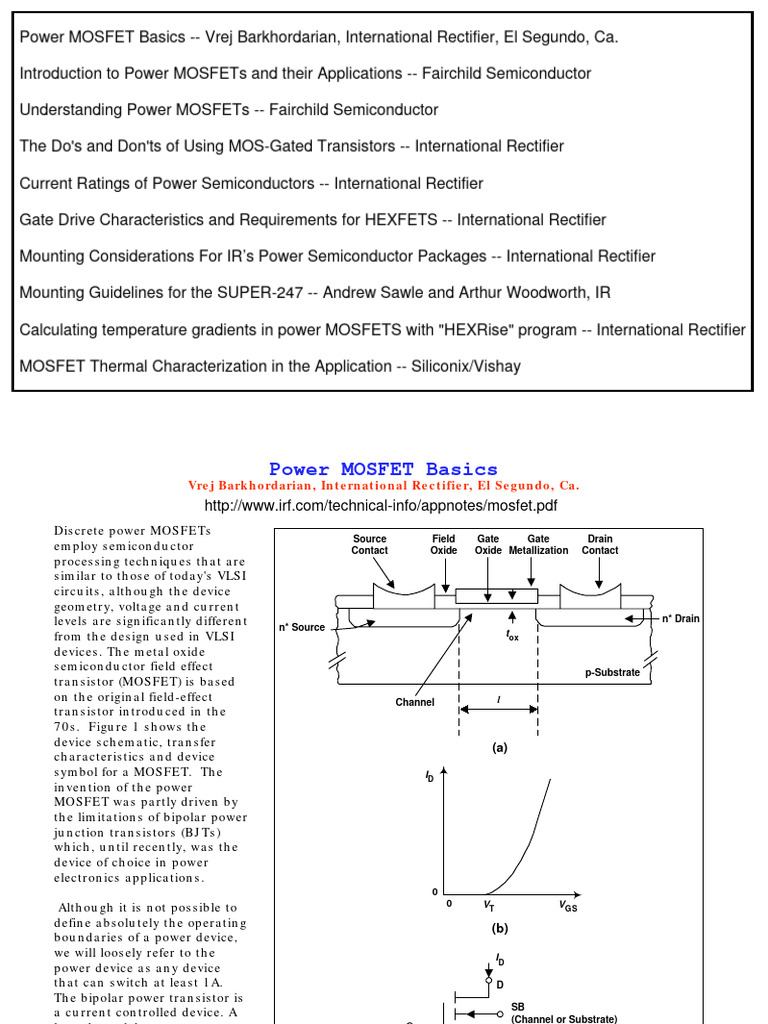 Mosfetbasics | PDF | Field Effect Transistor | Mosfet