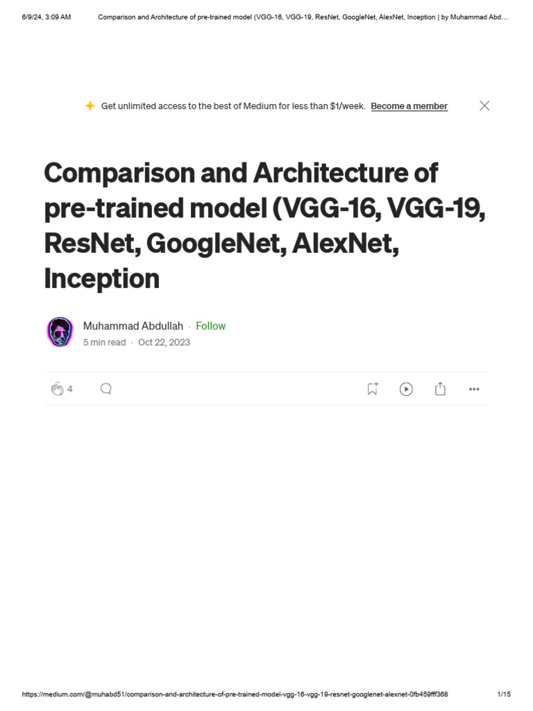 Comparison and Architecture of Pre-Trained Model (VGG-16, VGG-19 ...