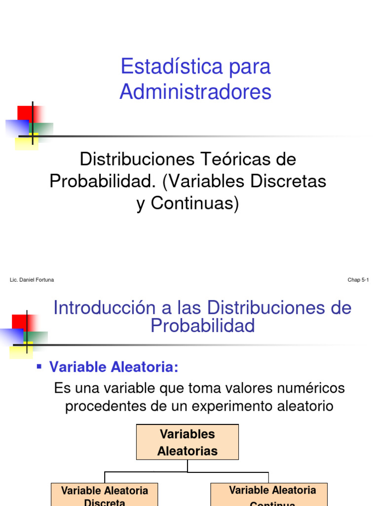 Distribuciones de Probabilidad: Discretas y Continuas | PDF ...