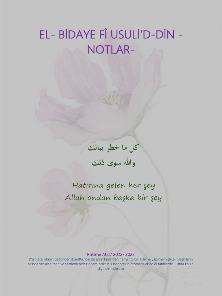 Bidaye Notları (Özet) | PDF