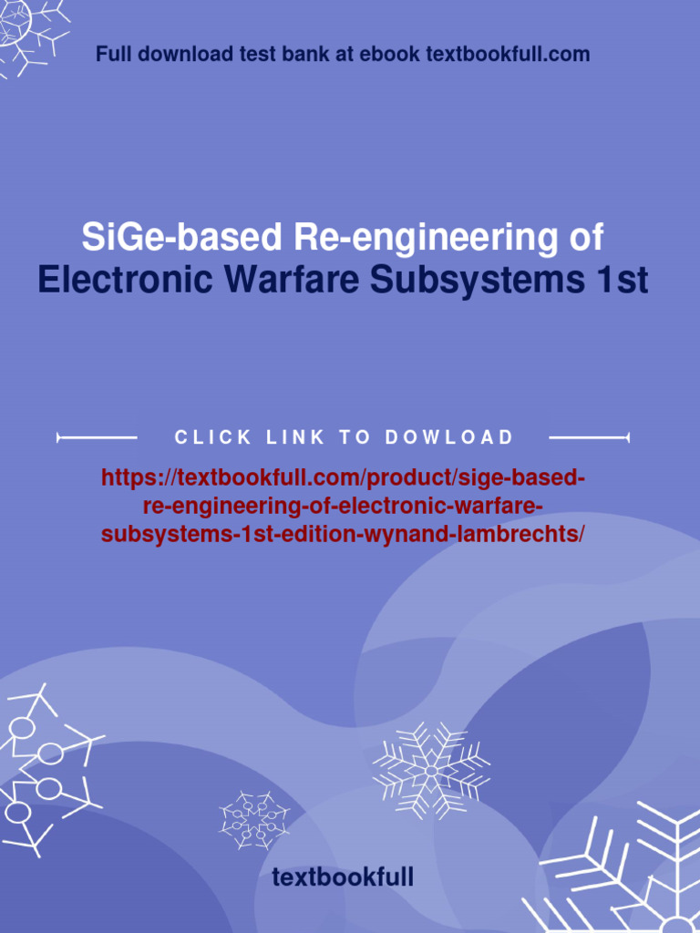 Instant download SiGe-based Re-engineering of Electronic Warfare Subsystems 1st Edition Wynand ...