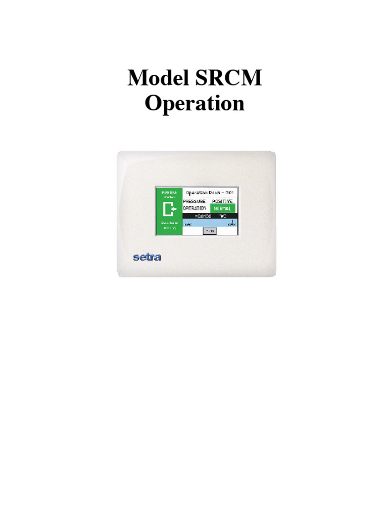 Setra Model SRCM Operating Instructions | PDF | Analog To Digital ...