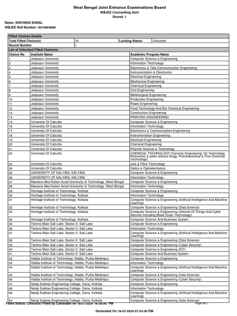 View Unlocked Filled Choices Handler | PDF | Computer Science | Kolkata