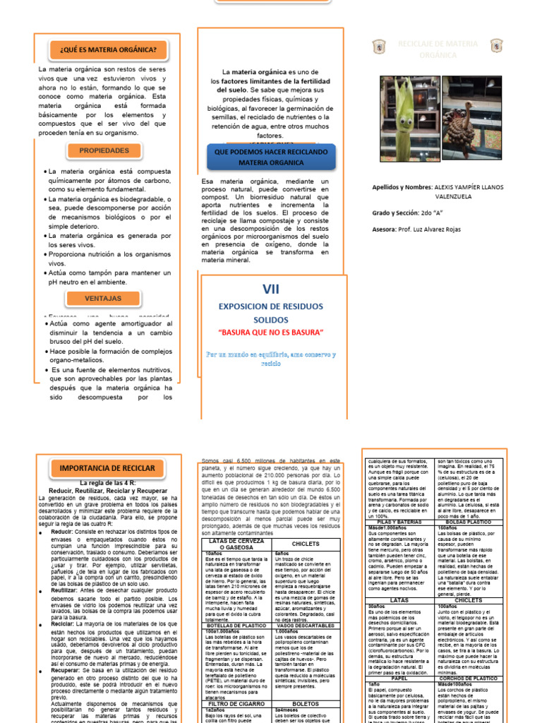 Triptico Reciclaje | PDF | Residuos | El plastico Triptico Reciclaje | PDF | Residuos | El plastico